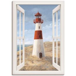 Artland Wandbild &raquo;Leuchtturm I Fensterblick&laquo; Geb&auml;ude 1 Stk. tlg. als Alubild, Leinwandbild, Poster in verschied. Gr&ouml;&szlig;en beige B/H/T: 70cm x 100cm, 