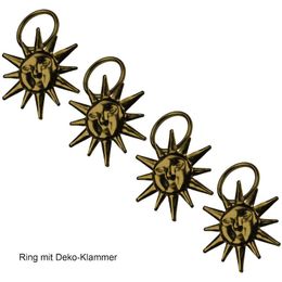 Liedeco Gardinenring &raquo;Sonne&laquo; f&uuml;r Gardinenstangen &Oslash; 16 mm grau Metall &Oslash; 1,6cm, 4 Stk.