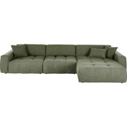 3C Candy Ecksofa &raquo;Yoshy mit Komfortfunktionen, modern und bequem, L-Form&laquo; Zwei verschiedene Sitztiefen durch verstellbare R&uuml;ckenlehne gr&uuml;n 100% 