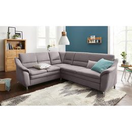 Sit & More sit&more Ecksofa &raquo;Cardoso L-Form&laquo; mit Federkern, wahlweise mit Schlaffunktion und Schubkasten grau Flachgewebe (100% Polyester);Struktur (100% 