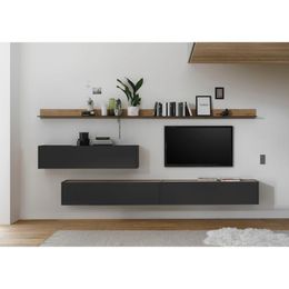 Home Affaire Wohnwand &raquo;City/Giron, moderne Anbauwand, Komplettset in vielen Farben verf&uuml;gbar&laquo; Set, 5 Stk. tlg. grau Holzwerkstoff B/H/T: 340cmcm x 