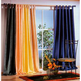 Weckbrodt-Gardinen Vorhang &raquo;Dortmund&laquo; Schlaufen 1 Stk. tlg. Marmor-Optik, blickdicht, einfarbig, Gardine, Store blau Baumwolle, Polyester 145cm, Schlaufen, 125cm