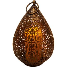 N&auml;ve n&auml;ve LED Gartenleuchte &raquo;Remora&laquo; 1 Stk. Warmwei&szlig; antik, Tisch- H&auml;ngeleuchte, Inn- Outdoor geeignet, Flammeneffekt gold 1, H: 27,8cm, 1 Stk.