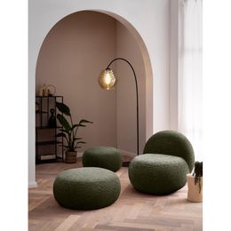 Home Affaire Polsterhocker &raquo;Mithras I Lieferzeit nur 2 Wochen, passend zum Sessel Mithras II&laquo; Boucl&eacute; oder Fellimitat, Durchmesser 65 oder 85 cm gr&uuml;n 