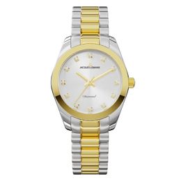 Jacques Lemans Damen Quarzuhr &raquo;Derby Diamond&laquo; Armbanduhr, Damenuhr, Edelstahlarmband, Lab Grown gold Einheitsgr&ouml;&szlig;e