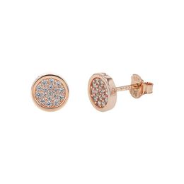Tom Tailor Damen Tom Tailor Paar Ohrstecker &raquo;Schmuck Geschenk Silber 925 Kreis rund&laquo; mit Zirkonia (synth.) rosa Silber 925 (Sterlingsilber)