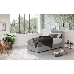 COTTA Boxbett &raquo;Tom mit Bettkasten, Topper und Zierkissen&laquo; Bestseller, Unser Dauertiefpreis grau Polyester Struktur soft Polyester Komfortschaumtoppper