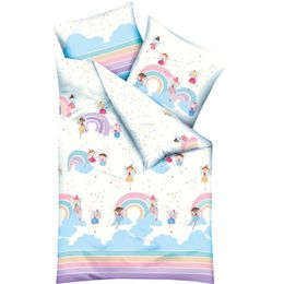 Kaeppel Kinderbettw&auml;sche &raquo;Rainbow Fairies&laquo; 2 Stk. Mit Feen bunt Renforc&eacute;, Obermaterial: 100% Baumwolle B/L: 100cm x 135cm, 1 Stk., 1 Stk., Renforc&eacute;, B/L: 40cm