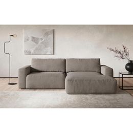 COTTA Ecksofa &raquo;Lasso L-Form, B: 288 cm&laquo; XL-Sofa mit Wellenunterfederung grau 100% Polyester B/H/T: 288cm, Struktur fein, Recamiere rechts