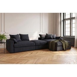 OTTO home Ecksofa &raquo;Cosy Lounge U-Form, Breite 351 cm&laquo; Mega-Sofa mit Cordstoff bezogen, mit Federkern & 5 Zierkissen grau 100% Polyester B/H/T: 351cm x