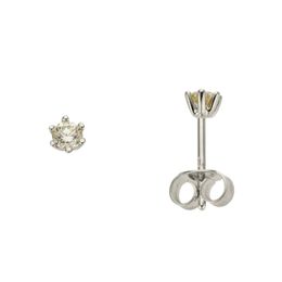Firetti Damen Paar Ohrstecker &raquo;Schmuck Geschenk Gold 750 Ohrschmuck Solit&auml;r&laquo; mit Brillant - Krappenfassung wei&szlig; 4,2mm, 0,25 P2 = erkennbare 