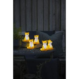 Konstsmide LED-Lichterkette &raquo;Weihnachtsdeko aussen&laquo; 40 Stk.-flammig LED Acryl F&uuml;chse sitzend, 5-er Set, 40 kalt wei&szlig;e Dioden transparent Dioden 40 Stk