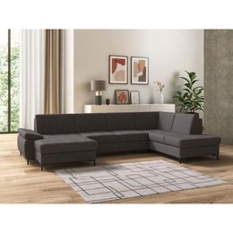 DOMO collection Wohnlandschaft &raquo;Capelo, komfortabel, klare Linien zeichnen dieses Design aus, U-Form&laquo; mit Armteilverstellung, wahlweise mit 