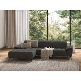 Sit & More sit&more Ecksofa &raquo;Cool L-Form&laquo; wahlweise mit Kopfteilverstellung und Vorziehsitz, motorisch grau B/H/T: 290cm x 79cm x 185cm, Luxus-Microfaser Paris, 
