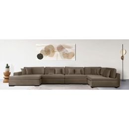 Home Affaire Wohnlandschaft &raquo;Skara XXL U-Form&laquo; Lounge-Sofa XXL mit Federkern-Polsterung, in vielen Bezugsvarianten grau 100% Polyester B/H/T: 510cm x 