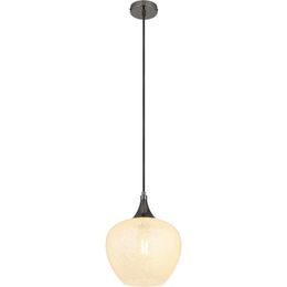 Globo LIGHTING H&auml;ngeleuchte &raquo;MAXY&laquo; E27 1 Stk. H&auml;ngeleuchte Schwarz-Chrom, Glas klar, Acrylkristalle, E27 beige 1, &Oslash; 24cm H: 120cm, 1 Stk.