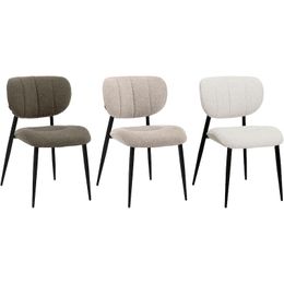 OMG Design Esszimmerstuhl &raquo;Joe&laquo; (Set) 1 Stk.moderner Boucl&eacute; Bezug, bequem gepolstert, K&uuml;chenstuhl braun Stoff B/H/T: 53cm x 84cm x 62cm, 1 Stk., Stoff