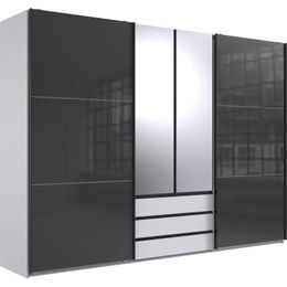 wimex Schwebet&uuml;renschrank &raquo;Magic by fresh to go&laquo; wei&szlig; B/H/T: 300cm x 216cm x 65cm, Schubladen: 3 Stk. T&uuml;ren: 4 Stk. Griffleisten schwarz