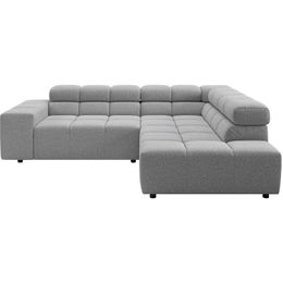 Home Affaire Ecksofa &raquo;Ancona, Ecksofa, incl. Kopfteilverstellung, Breite 249 cm, L-Form&laquo; wahlweise elektrische Sitztiefenverstellung grau 100% 