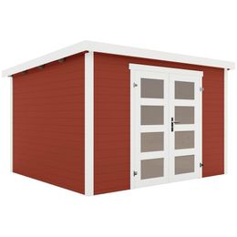 Lasita Maja Gartenhaus &raquo;Zambezi 7&laquo; Blockbohlenhaus 28mm rot Holzwerkstoff ohne Fu&szlig;boden, ohne Dacheindeckung