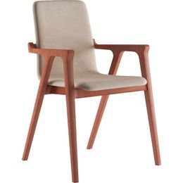 Home Affaire Armlehnstuhl &raquo;AXA&laquo; (Set) 1 Stk. beige Polyester B/H/T: 58cm x 88cm x 57cm, 1 Stk., Microfaser Veloursoptik