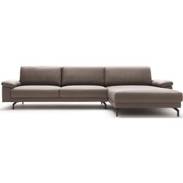 Creation BY ROLF BENZ Ecksofa &raquo;CR.450 elegantes Designsofa mit hohem Sitzkomfort&laquo; grau B/H/T: 294cm x 95cm x 178cm, Leder OSKAR, Recamiere rechts
