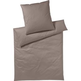 Yes For Bed Bettw&auml;sche &raquo;Pure & Simple Uni in Gr. 135x200, 155x220 oder 200x200 cm&laquo; 2 Stk. Bettw&auml;sche aus Baumwolle, zeitlose Bettw&auml;sche mit seidigem 
