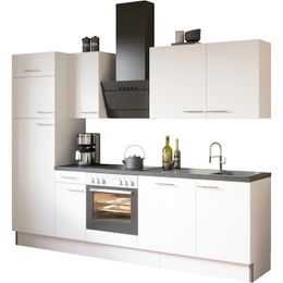 Optifit K&uuml;che &raquo;Klara&laquo; Breite 270 cm, wahlweise mit E-Ger&auml;ten wei&szlig; B/H/T: 270cm x 60cm, ohne E-Ger&auml;te