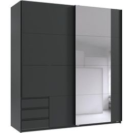 wimex Schwebet&uuml;renschrank &raquo;Emden moderner Kleiderschrank mit Spiegel und Schubladen&laquo; Schlafzimmer Schrank Garderobenschrank mit Schwebet&uuml;ren Topseller grau 