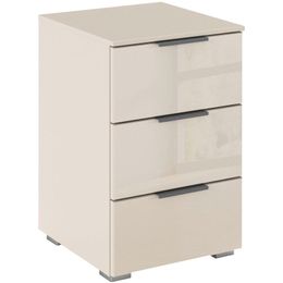 OTTO home Nachtkommode &raquo;Nachttisch Nachtschrank Nachtkonsole AGORDO mit Glasfront&laquo; in zwei Griff-Farben, Breite 40 cm, mit 3 ger&auml;umigen Schubladen f&uuml;r