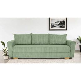 Home Affaire 3-Sitzer &raquo;MAGHERA 230 cm - OTTO. Verl&auml;ssliche Qualit&auml;t.&laquo; Schlafsofa, Bettkasten, pflegeleicht gr&uuml;n 100% Polyester B/H/T: 230cm x 79cm x 