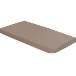 Bierbaum Spannbettlaken &raquo;Jersey&laquo; 95 % Baumwolle und 5 % Elasthan f&uuml;r optimale Weichheit und Dehnbarkeit grau Jersey, Obermaterial: 95% Baumwolle, 5% 