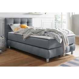 Home Affaire Boxspringbett &raquo;Salo&laquo; incl. Topper, 6 Breiten, 2 H&auml;rtegrade, TFK auch in H&auml;rtegrad 4 grau Struktur (100% Polyester);Bezug der 