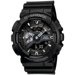 Casio G-Shock Herren Casio G-SHOCK Chronograph Quarzuhr,Armbanduhr,Herrenuhr,digital, bis 20 bar wasserd.Resinarmband schwarz Einheitsgr&ouml;&szlig;e