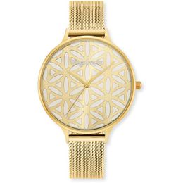 Engelsrufer Damen Quarzuhr &raquo;Lebensblume&laquo; Armbanduhr, Damenuhr, Edelstahlarmband, analog gold Einheitsgr&ouml;&szlig;e
