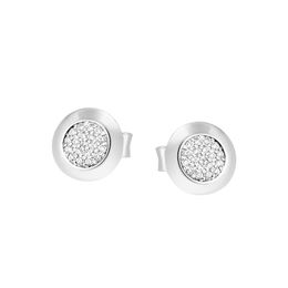 Firetti Damen Paar Ohrstecker &raquo;Schmuck Geschenk Silber 925 Ohrschmuck Kreise&laquo; mit Zirkonia (synth.) silber 9,6mm, Silber 925 (Sterlingsilber)