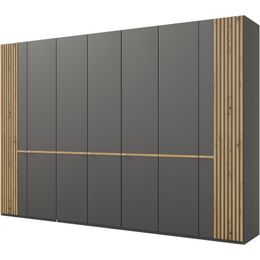 Musterring Kleiderschrank &raquo;Isabelle&laquo; Lamellen in Eiche, Griffe in silber, verschiedene Gr&ouml;&szlig;en und Farben grau Hartfaserplatte, Holzwerkstoff Graphit-Dekor, B/H/T