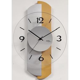 AMS Unisex AMS Wanduhr &raquo;W9209&laquo; Made in Germany,Holz,Buche,Wohnzimmer,Esszimmer,K&uuml;che,Arbeitszimmer braun B/H/L: 27cm x 6cm x 42cm