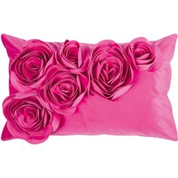 Pad Dekokissen &raquo;Floral&laquo; 3D pink Polyester B/L: 30cm x 50cm, 1 Stk.