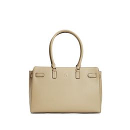 Tommy Hilfiger Damen Handtasche &raquo;TH JOY TOTE&laquo; Damen Schultertasche mit modischen Durchz&uuml;gen beige B/H/T: 40cm x 25,5cm x 15cm