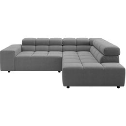 Home Affaire Ecksofa &raquo;Ancona, Ecksofa, incl. Kopfteilverstellung, Breite 249 cm, L-Form&laquo; wahlweise elektrische Sitztiefenverstellung grau 100% 