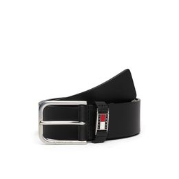 Tommy Jeans Herren Lederg&uuml;rtel &raquo;TJM SCANTON&laquo; quadratische Schnalle, Breite 4cm schwarz 80