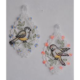 Stickereien Plauen Fensterbild &raquo;Vogelpaar&laquo; bunt Polyester B/L: 14cm x 20cm