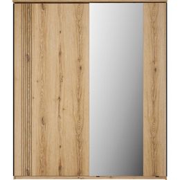 Schrankmodule &raquo;Enzo&laquo; 1 Stk. tlg. Verschiedene Module einfach zu kombinieren braun Holzwerkstoff Eiche Helvezia, B/H/T: 202cm x 235cm x 61cm, T&uuml;ren: 2 