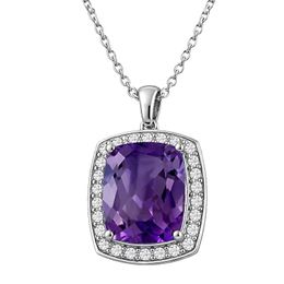 Firetti Damen Kette mit Anh&auml;nger &raquo;Schmuck Geschenk Silber 925 Halsschmuck Halskette Kissenform&laquo; mit Zirkonia (synth.), Amethyst lila Silber 925 (