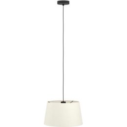 Eglo H&auml;ngeleuchte &raquo;Febres H&auml;ngelampe, Pendelleuchte &uuml;ber Esstisch, Metall und Textil, E27&laquo; E27 1 Stk. H&auml;ngeleuchte - H110 x &Oslash;35 cm - schwarz - 1X60W 