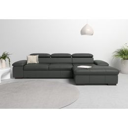 OTTO home Ecksofa &raquo;Alberto L-Form&laquo; mit Kopfteilverstellung, wahlweise mit Schlaffunktion grau Luxus-Microfaser Lederoptik (100% Polyester);Luxus-