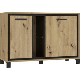 FORTE Kommode &raquo;Trondheim&laquo; Breite 120 cm schwarz B/H/T: 120,4cm x 81,3cm x 41,5cm, 2 Stk.