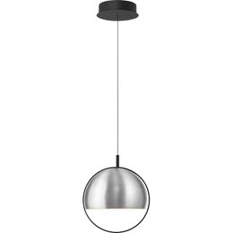HELL h&ouml;llisch gutes Licht LED Pendelleuchte &raquo;HOOP&laquo; LED-Modul 1 Stk. Warmwei&szlig; B-Link Fernbedienung, Stufenlos h&ouml;henverstellbar silber 1, &Oslash; 30cm, 1 Stk.