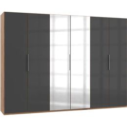 wimex Kleiderschrank &raquo;Level by fresh to go&laquo; mit Glas- und Spiegelt&uuml;ren grau B/H/T: 300cm x 216cm x 58cm, T&uuml;ren: 6 Stk.